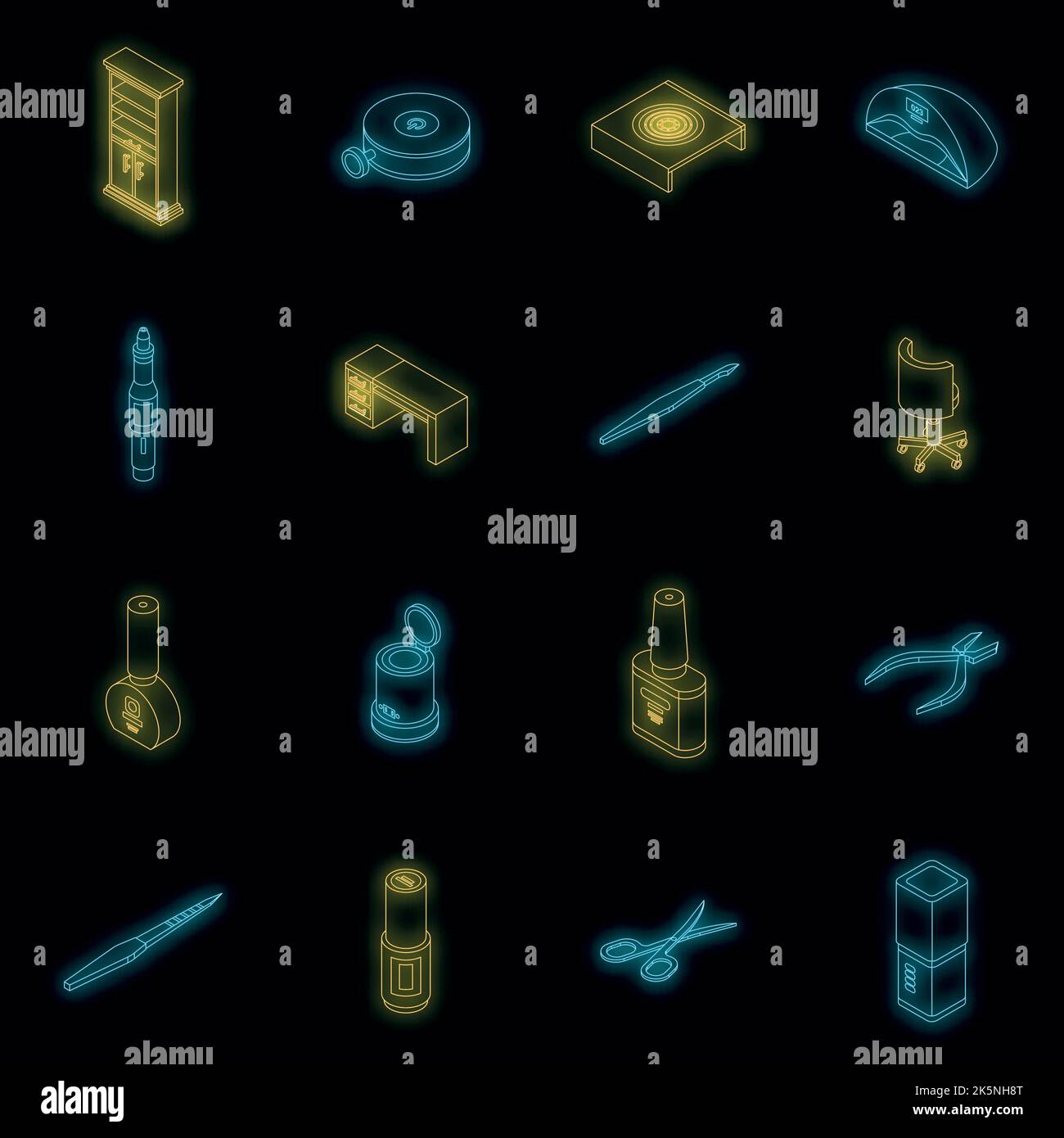 Equipment neon color on black Stock Vector Image & Art - Alamy