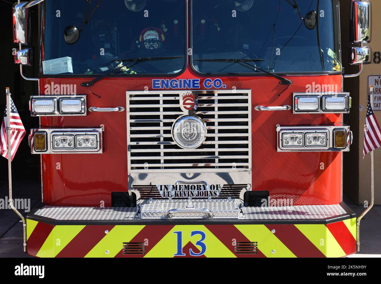 A red fire truck of the Fort Lauderdale Fire Rescue 13, Miami, Florida ...