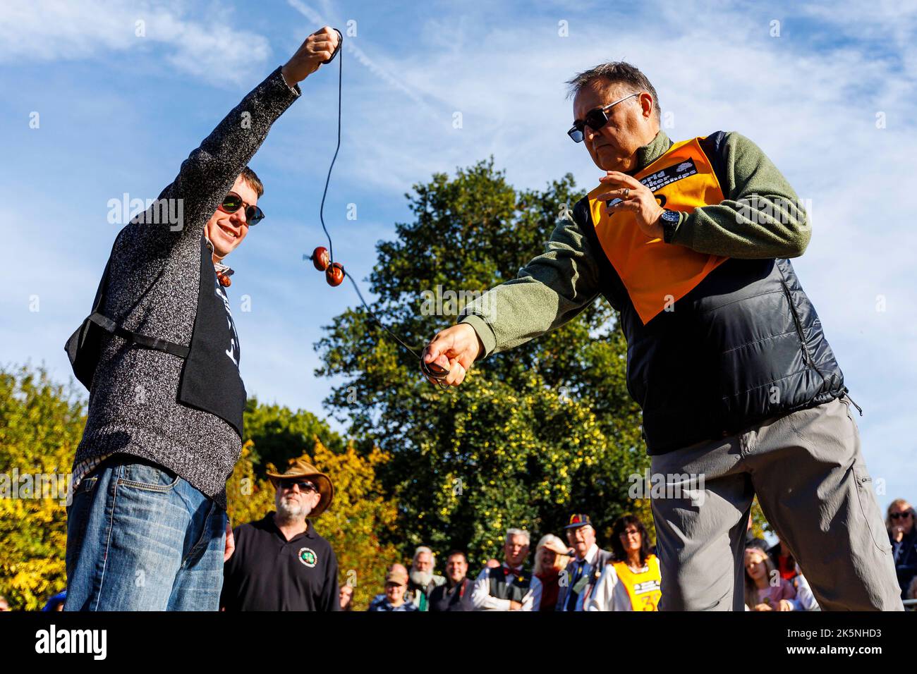 Southwick, England. 9 October, 2022. Competitors at the World Conker ...