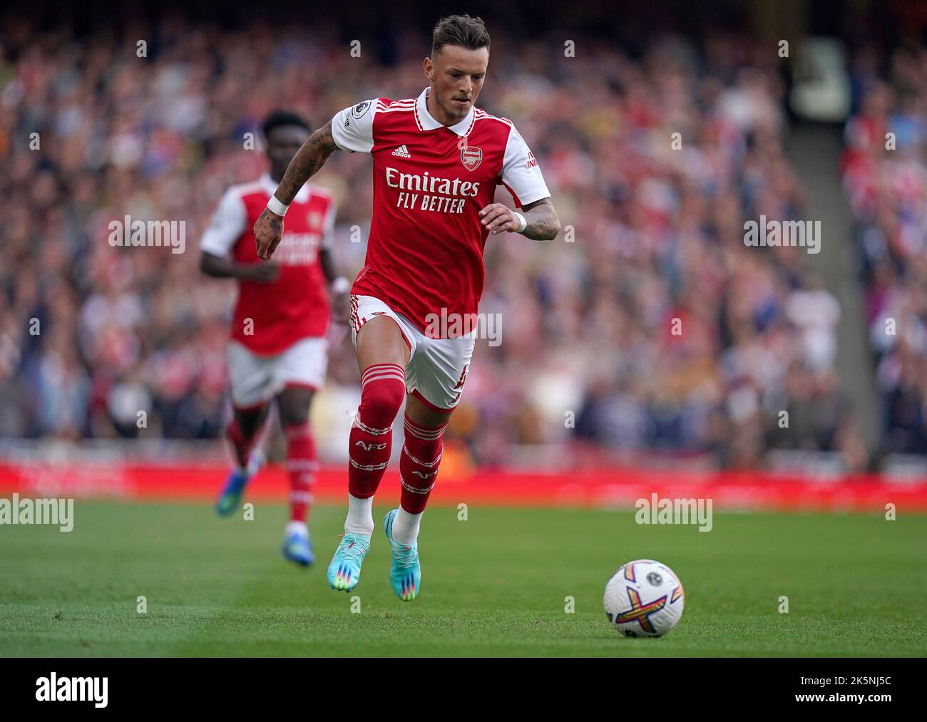 Arsenal's Ben White during the Premier League match at the Emirates ...