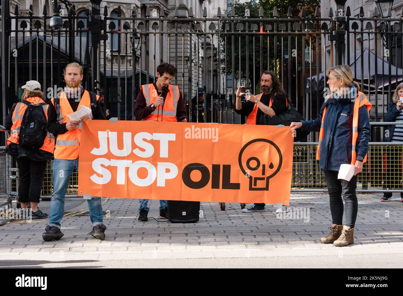 London, UK. 9 October 2022. Just Stop Oil activists continue its daily ...