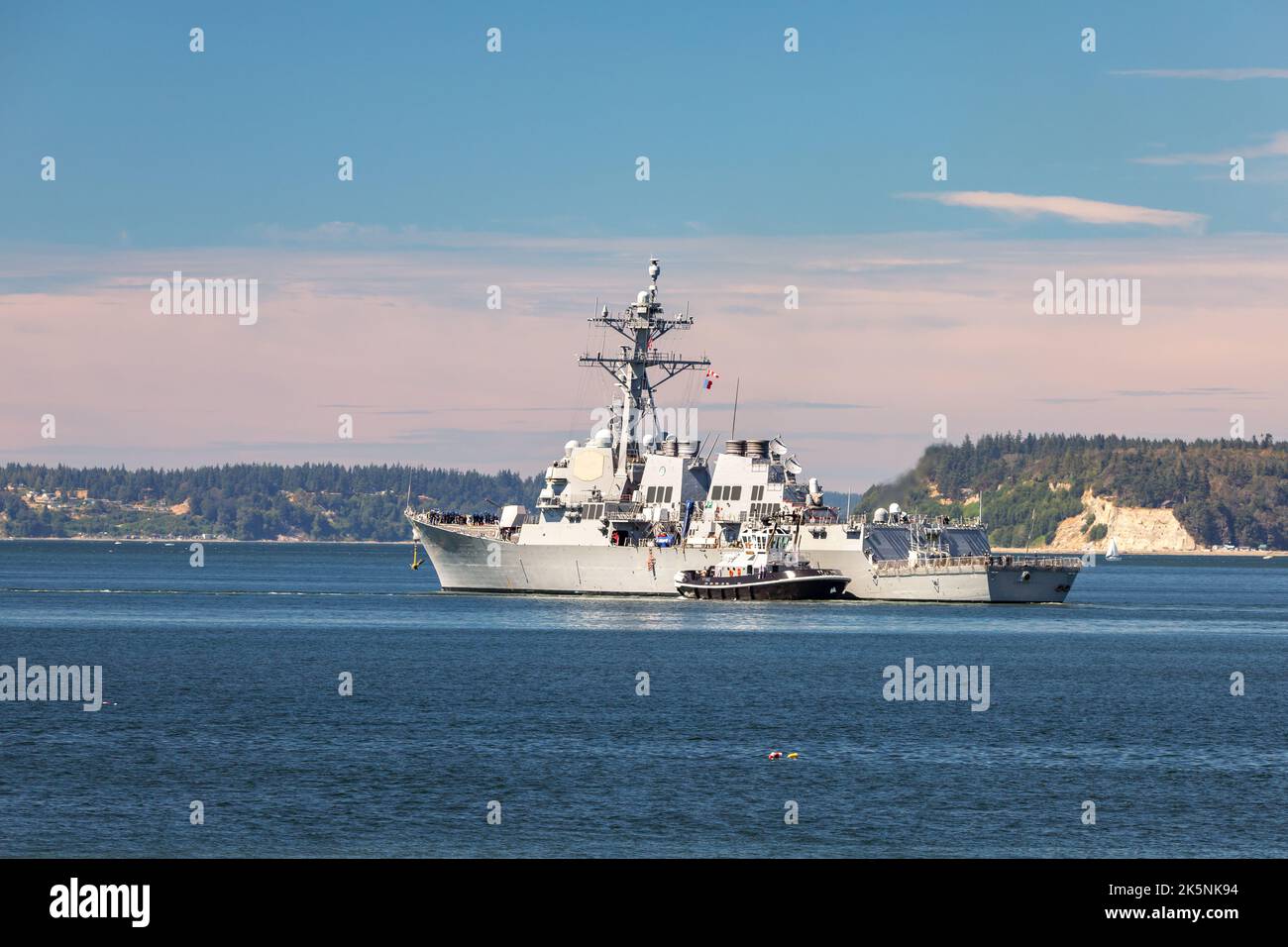 Everett, WA. USA - 08-29-2022: Navy Destroyer USS McCampbell Leaves ...