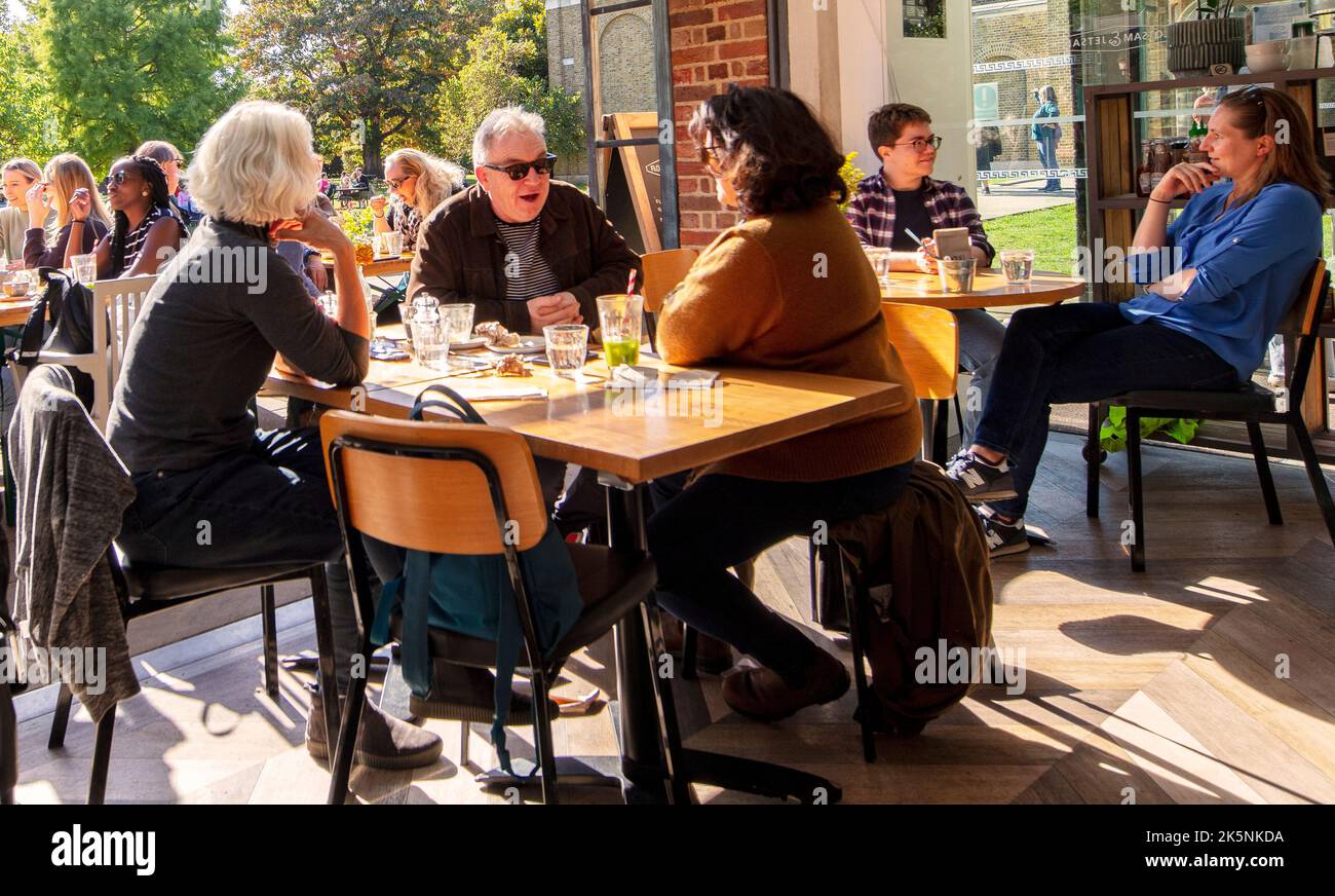 Customer eating outside at the Cafe in Dulwich Picture Gallery in ...
