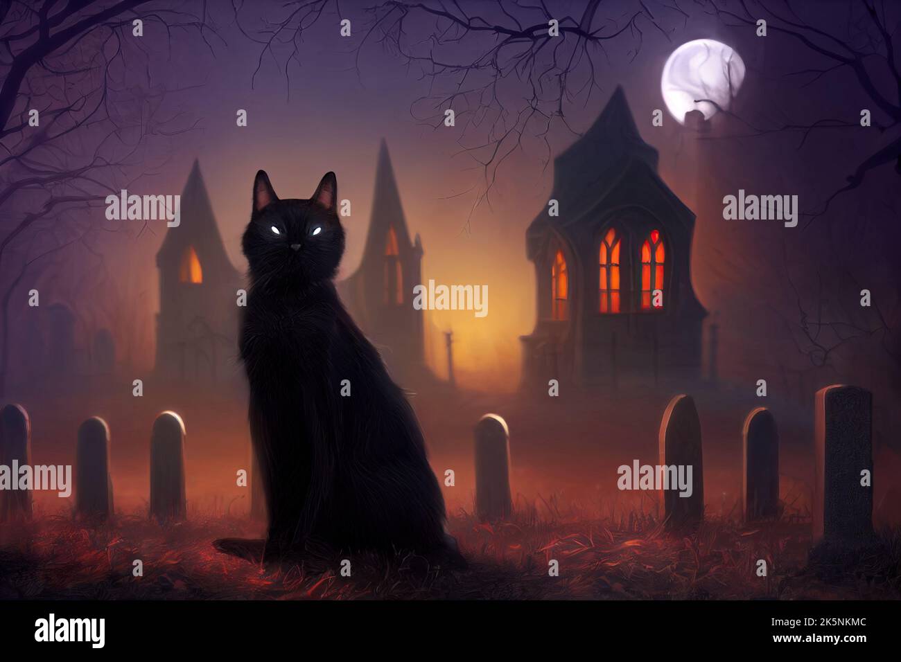 Black silhouette of a cat hi-res stock photography and images - Alamy