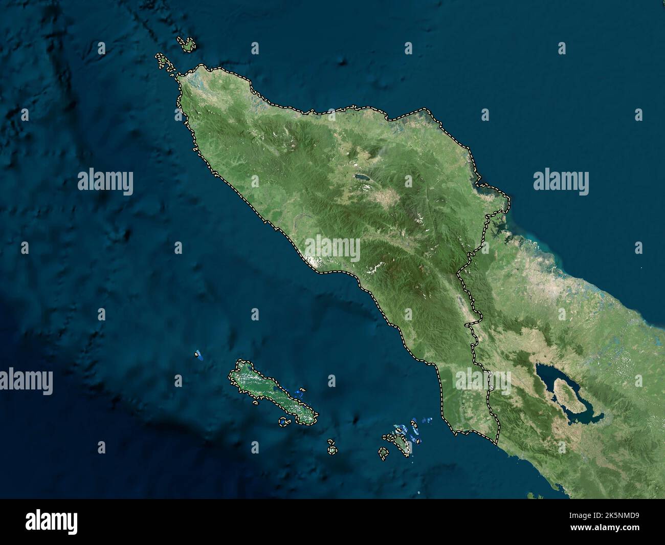 Aceh, autonomous province of Indonesia. High resolution satellite map ...