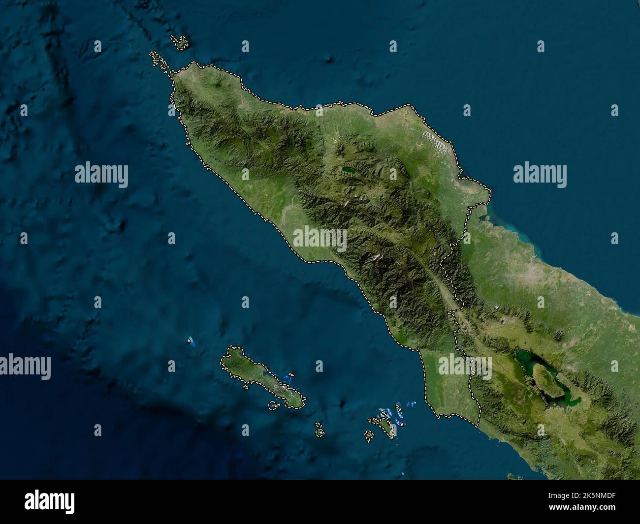 Aceh, autonomous province of Indonesia. Low resolution satellite map ...