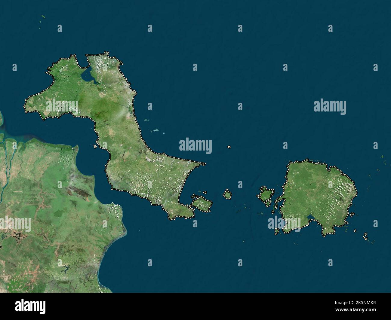 Bangka-Belitung, province of Indonesia. High resolution satellite map ...