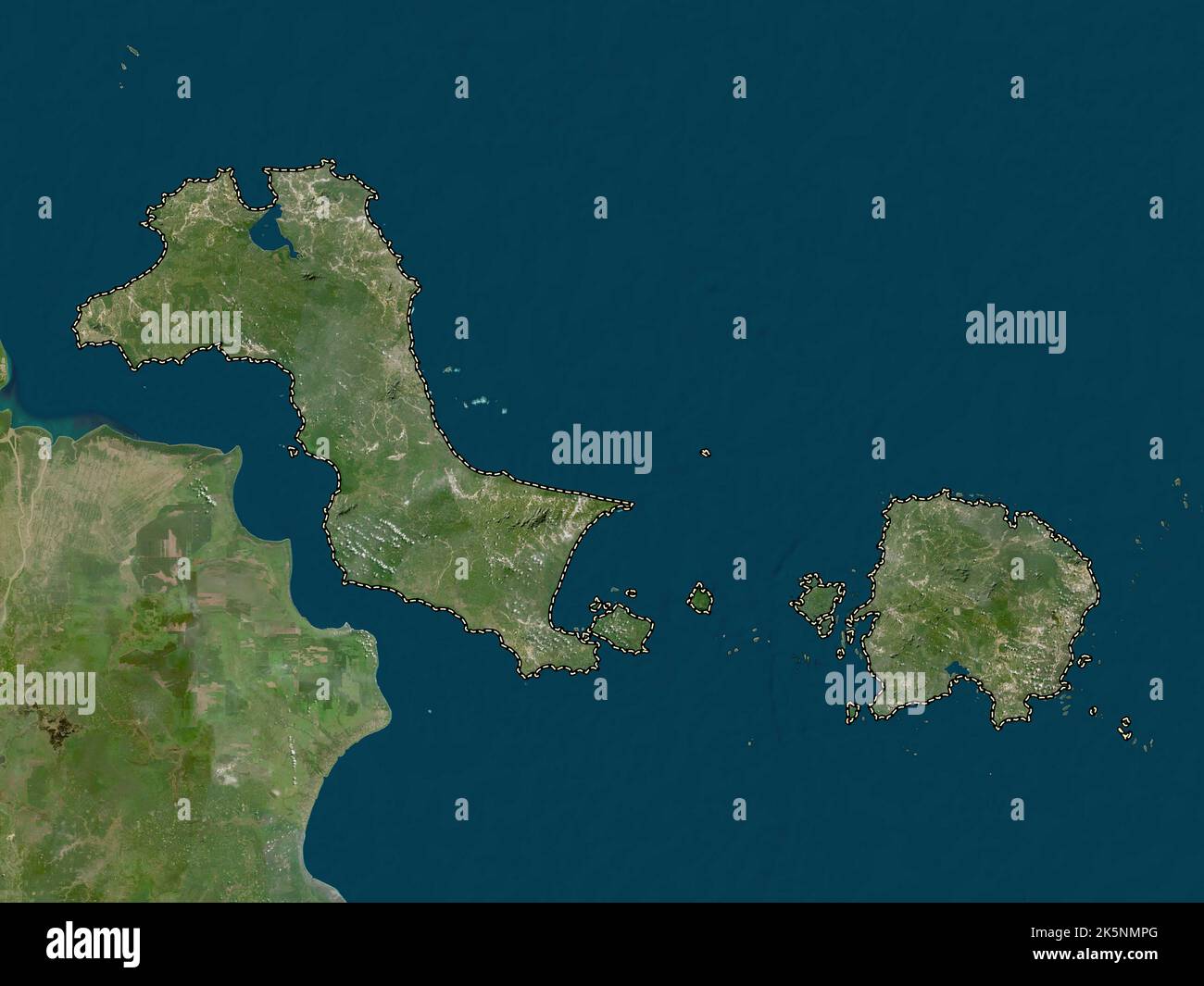 Bangka-Belitung, province of Indonesia. Low resolution satellite map ...