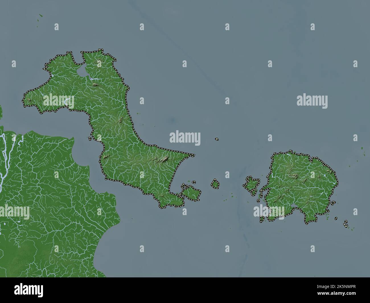 Bangka-Belitung, province of Indonesia. Elevation map colored in wiki ...