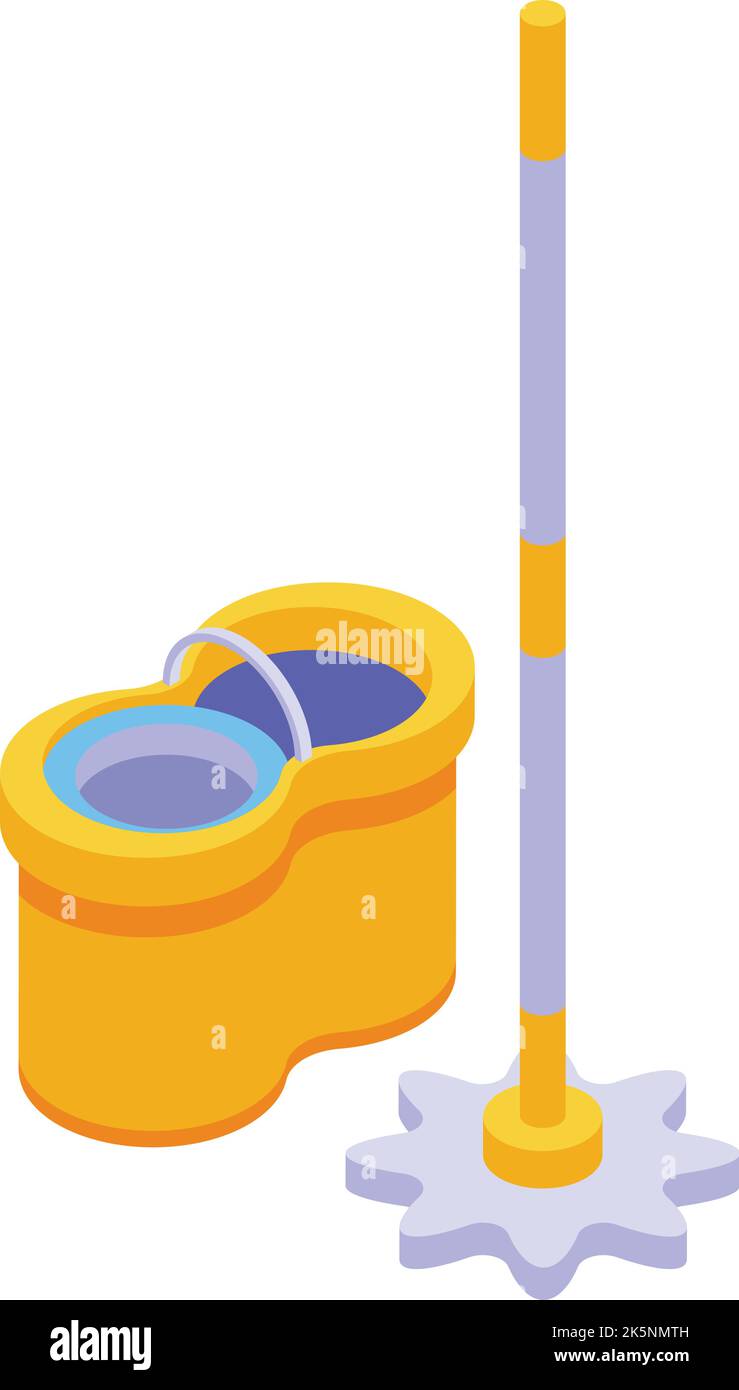 Round mop icon isometric vector. Heavy work. Cleaning service Stock ...