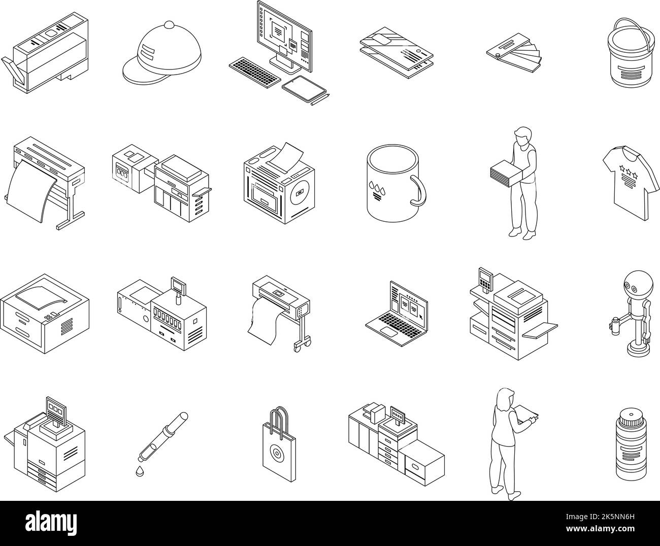 Digital printing icons set. Isometric set of digital printing vector ... Digital printing icons set. Isometric set of digital printing vector ...