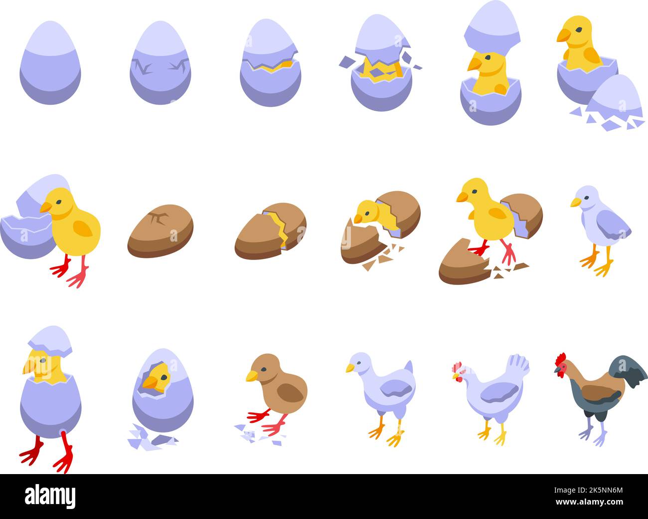 Chicken egg hatching shell nest Stock Vector Images - Alamy