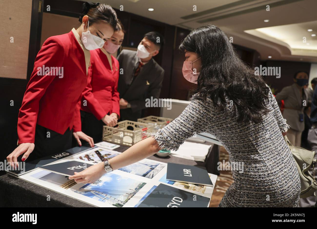 A job seeker attends Cathay Pacific Flight Attendant Recruitment Day at ...
