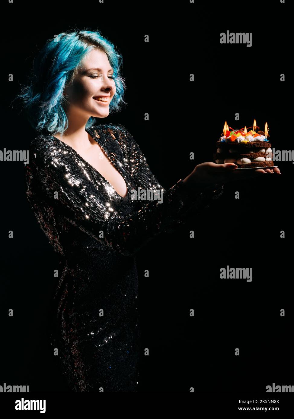 birthday party happy woman holiday organization Stock Photo - Alamy