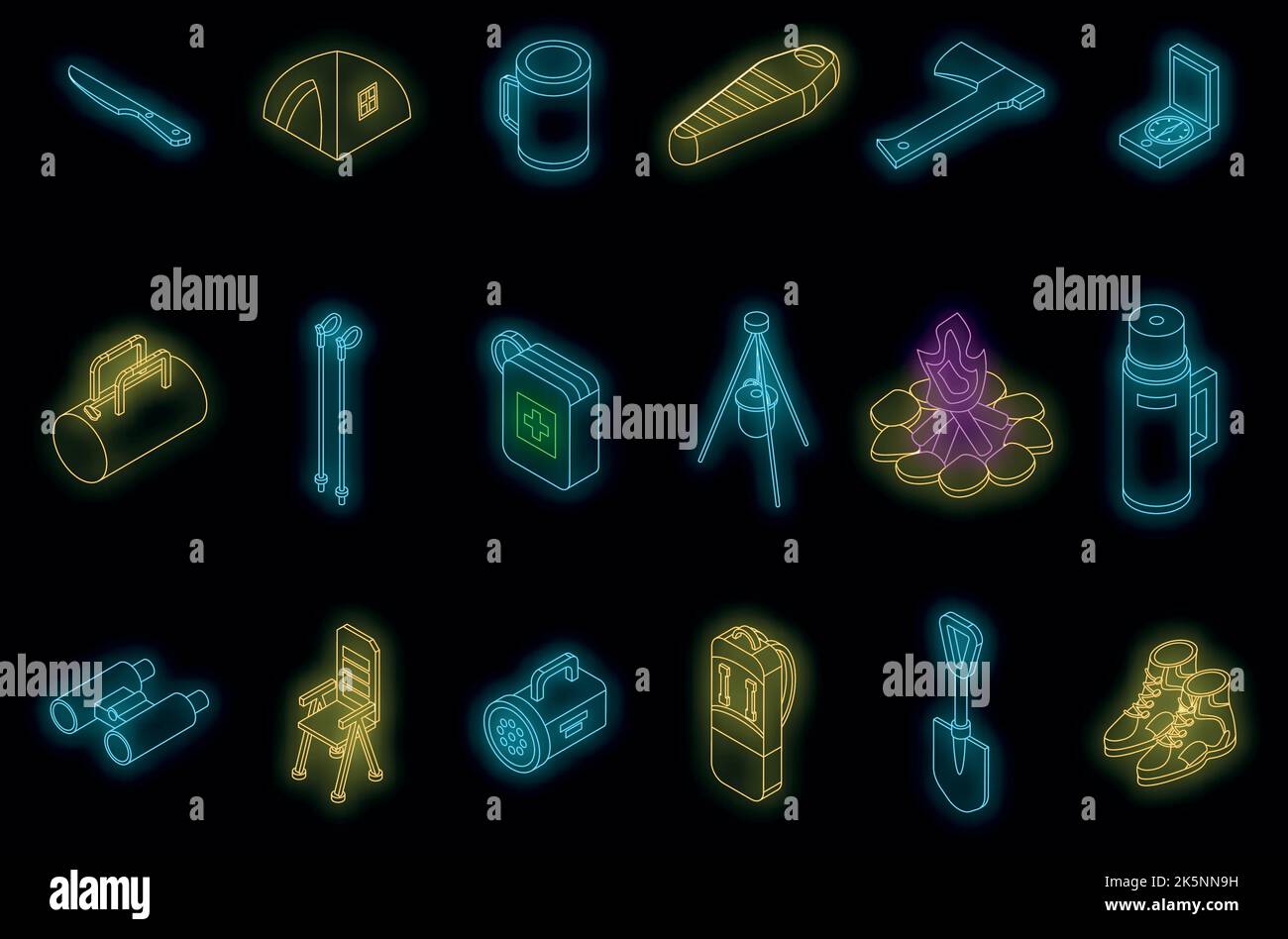 Equipment neon color on black Stock Vector Image & Art - Alamy