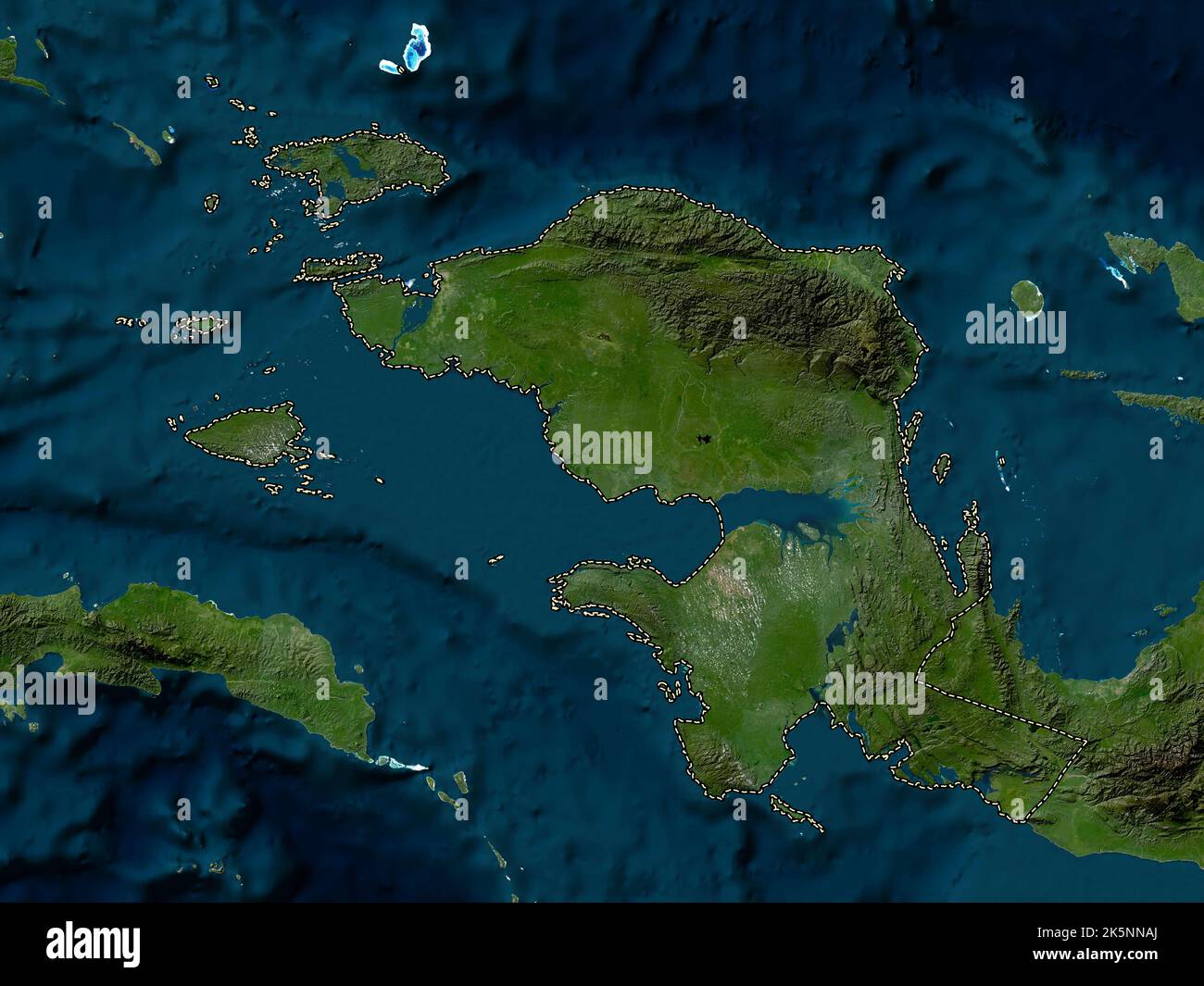 Irian Jaya Barat, province of Indonesia. Low resolution satellite map ...
