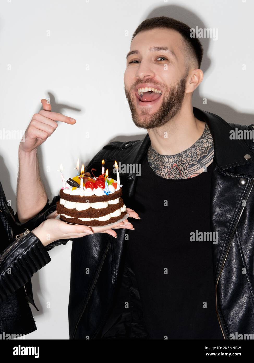 Surprise pointing hi-res stock photography and images - Alamy