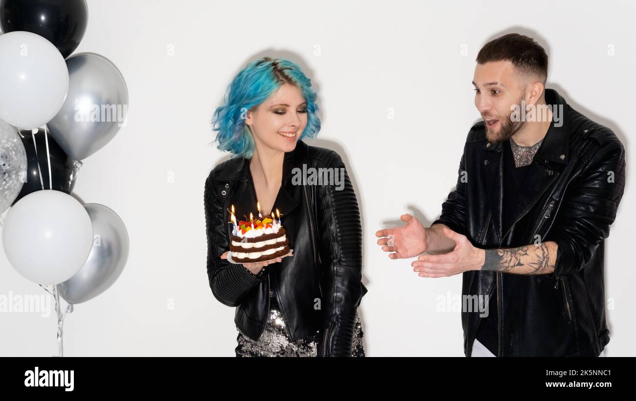 birthday fun happy friends festive surprise party Stock Photo - Alamy