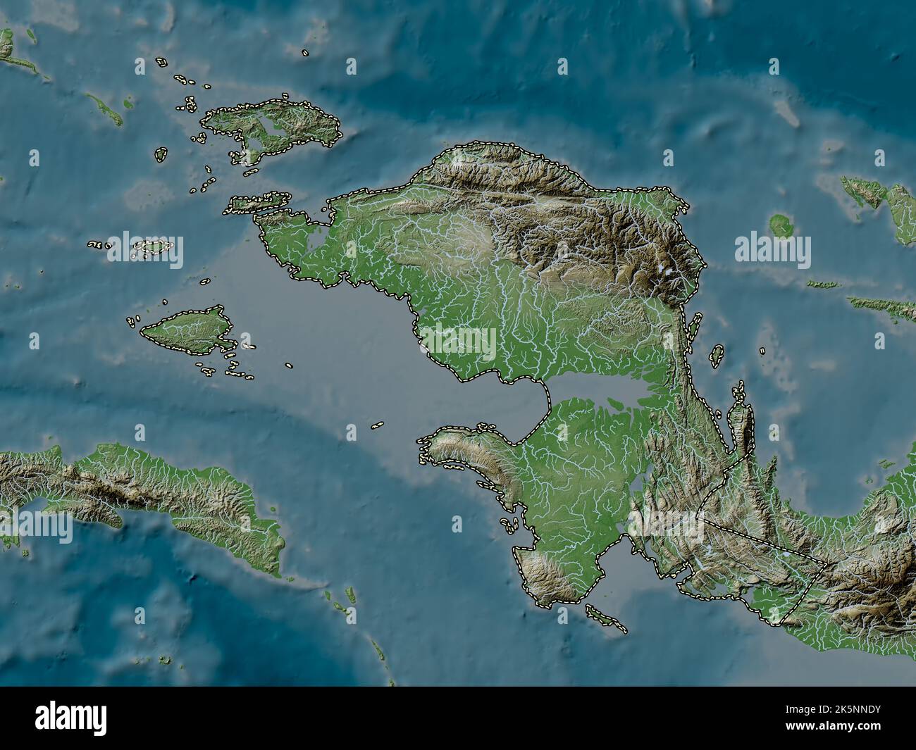 Irian Jaya Barat, province of Indonesia. Elevation map colored in wiki ...