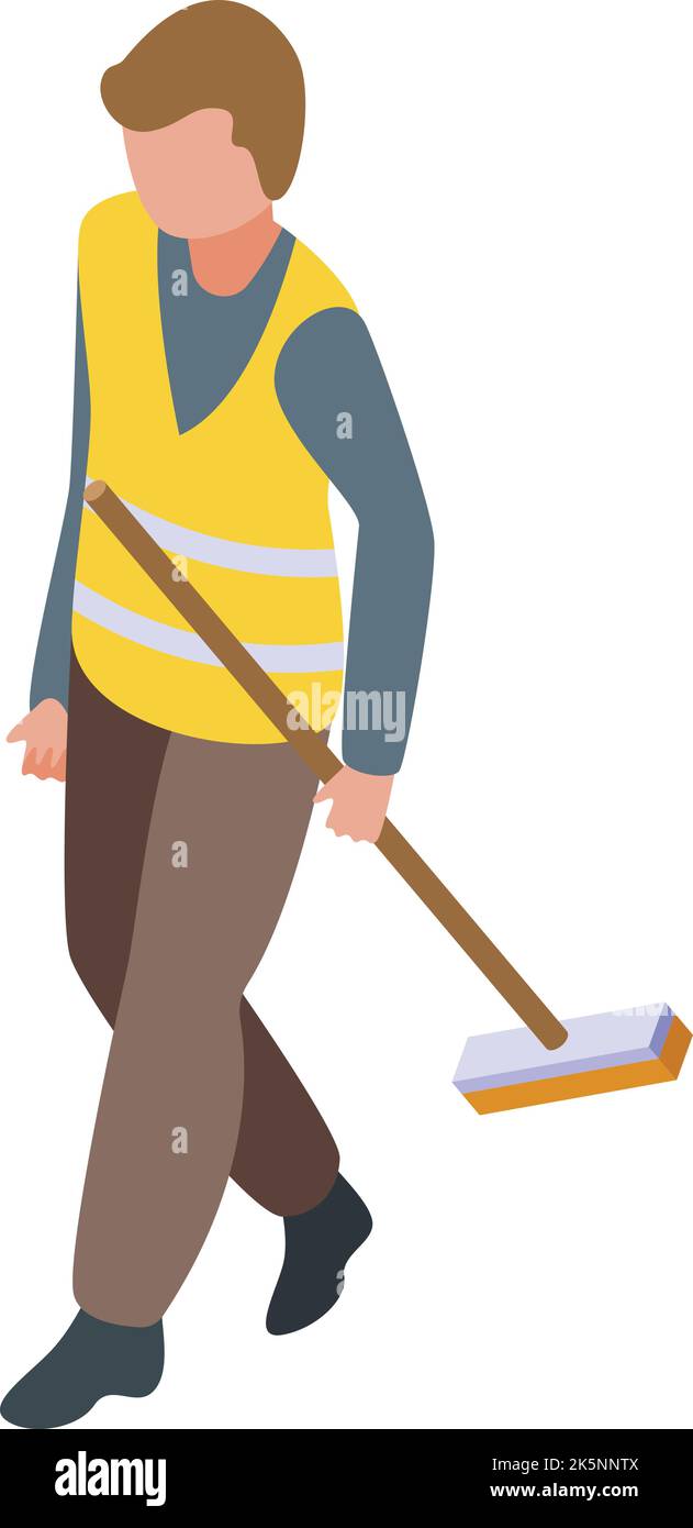 Street cleaner icon isometric vector. House service. Vacuum staff Stock ...