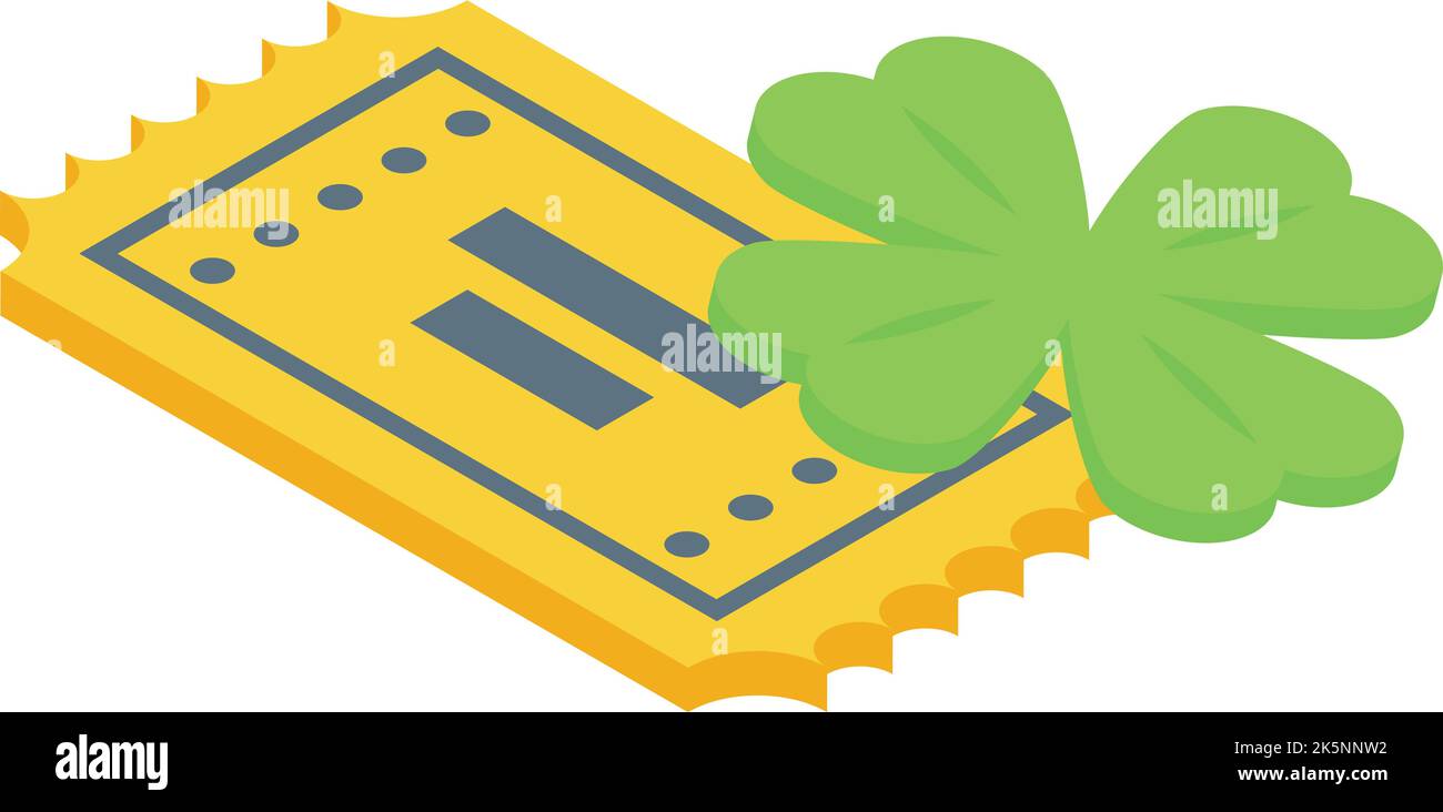 Lucky ticket icon isometric vector. Money game. Program box Stock ...