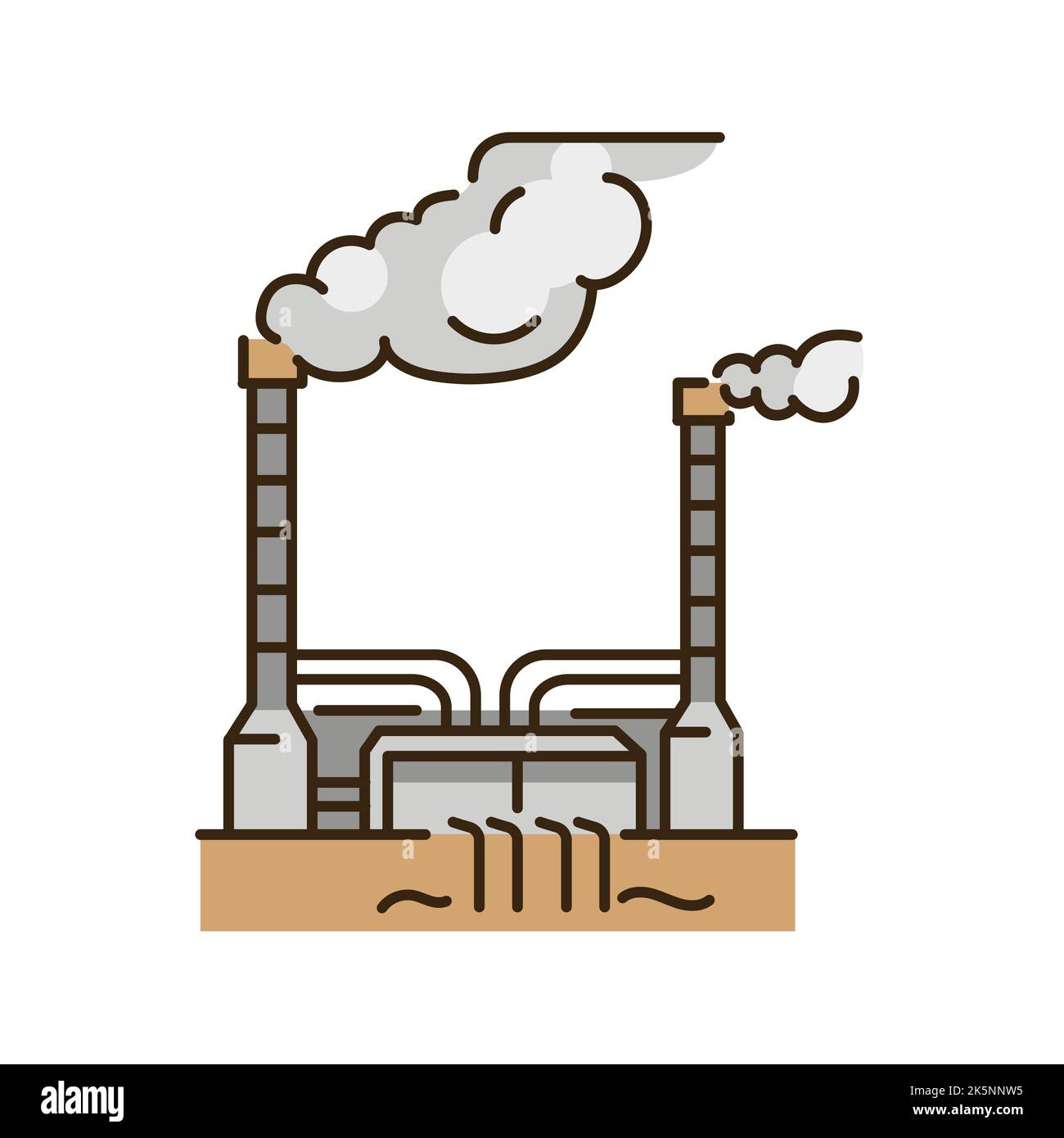 Geothermal factory color line icon. Pictogram for web page Stock Vector ...