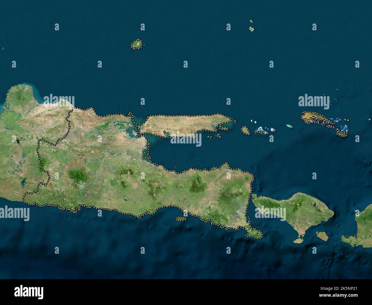 Jawa Timur, province of Indonesia. High resolution satellite map Stock ...
