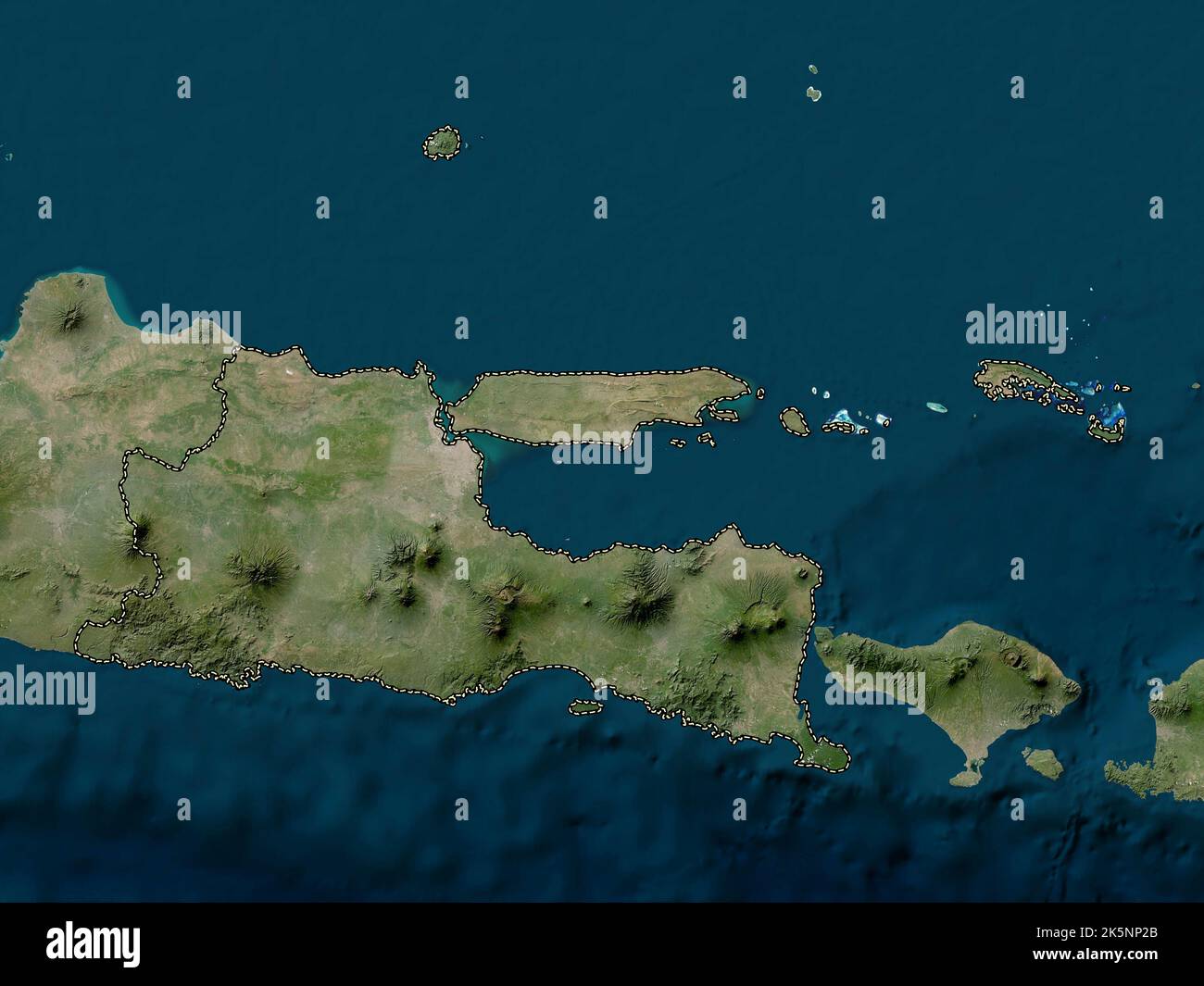 Jawa Timur, province of Indonesia. Low resolution satellite map Stock ...