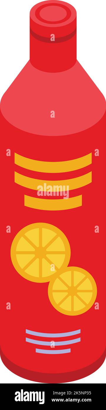 Lemon detergent bottle icon isometric vector. Ad container. Label soap ...