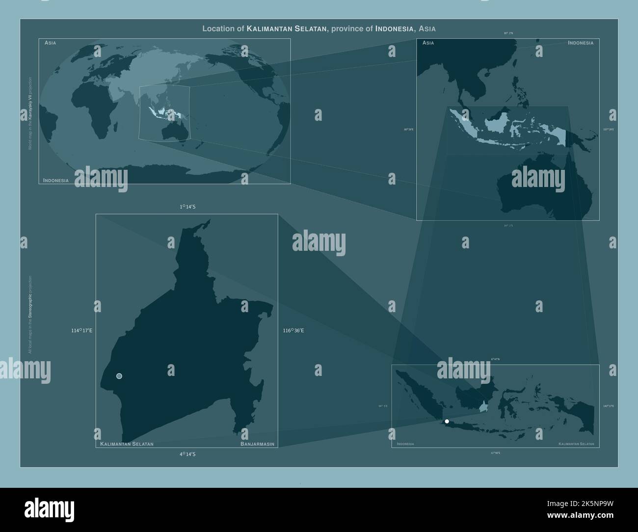 Kalimantan Selatan, province of Indonesia. Diagram showing the location ...