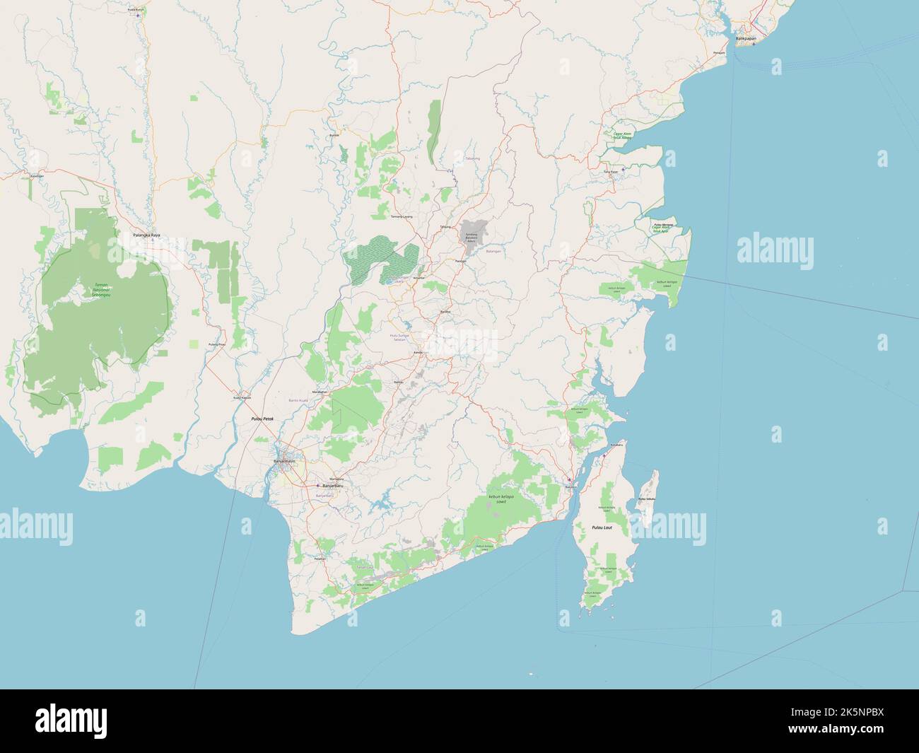 Kalimantan Selatan, province of Indonesia. Open Street Map Stock Photo ...