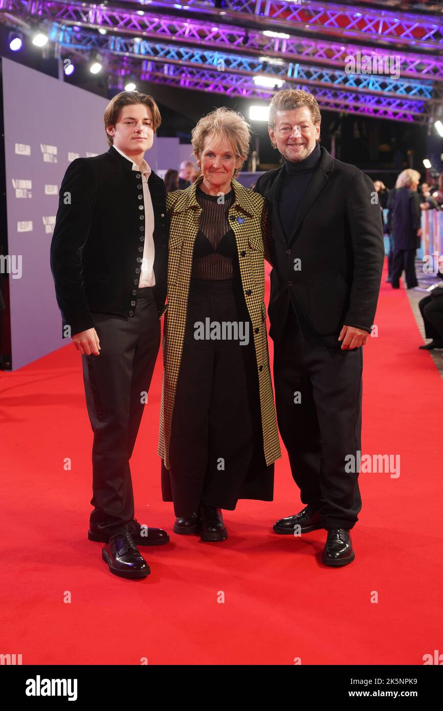 (left to right) Louis Serkis-Ashbourne, Lorraine Ashbourne and Andy ...