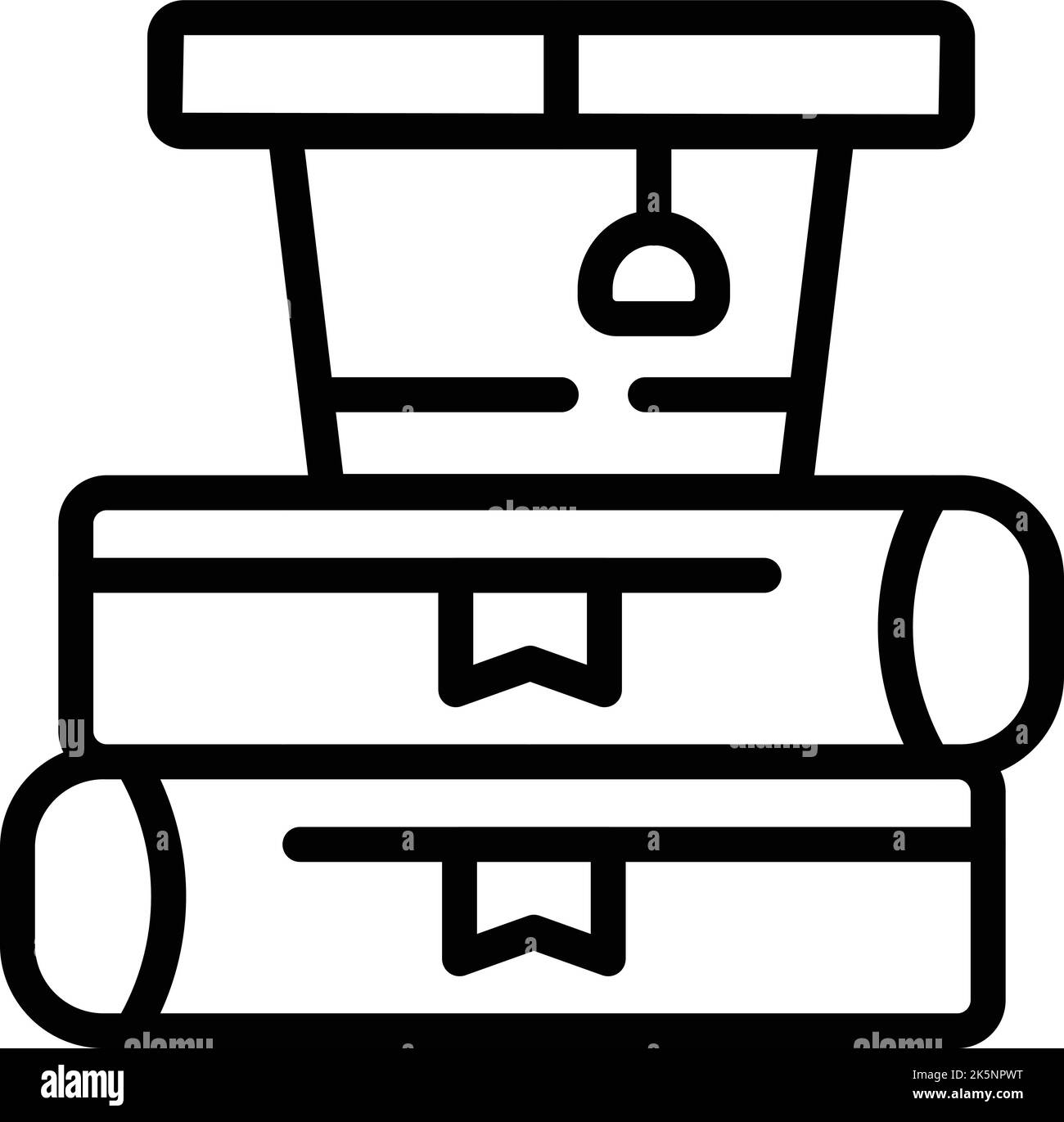 School book stack icon outline vector. Child learning. Social study ...