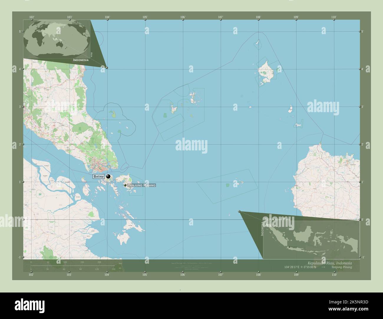 Kepulauan Riau, province of Indonesia. Open Street Map. Locations and ...