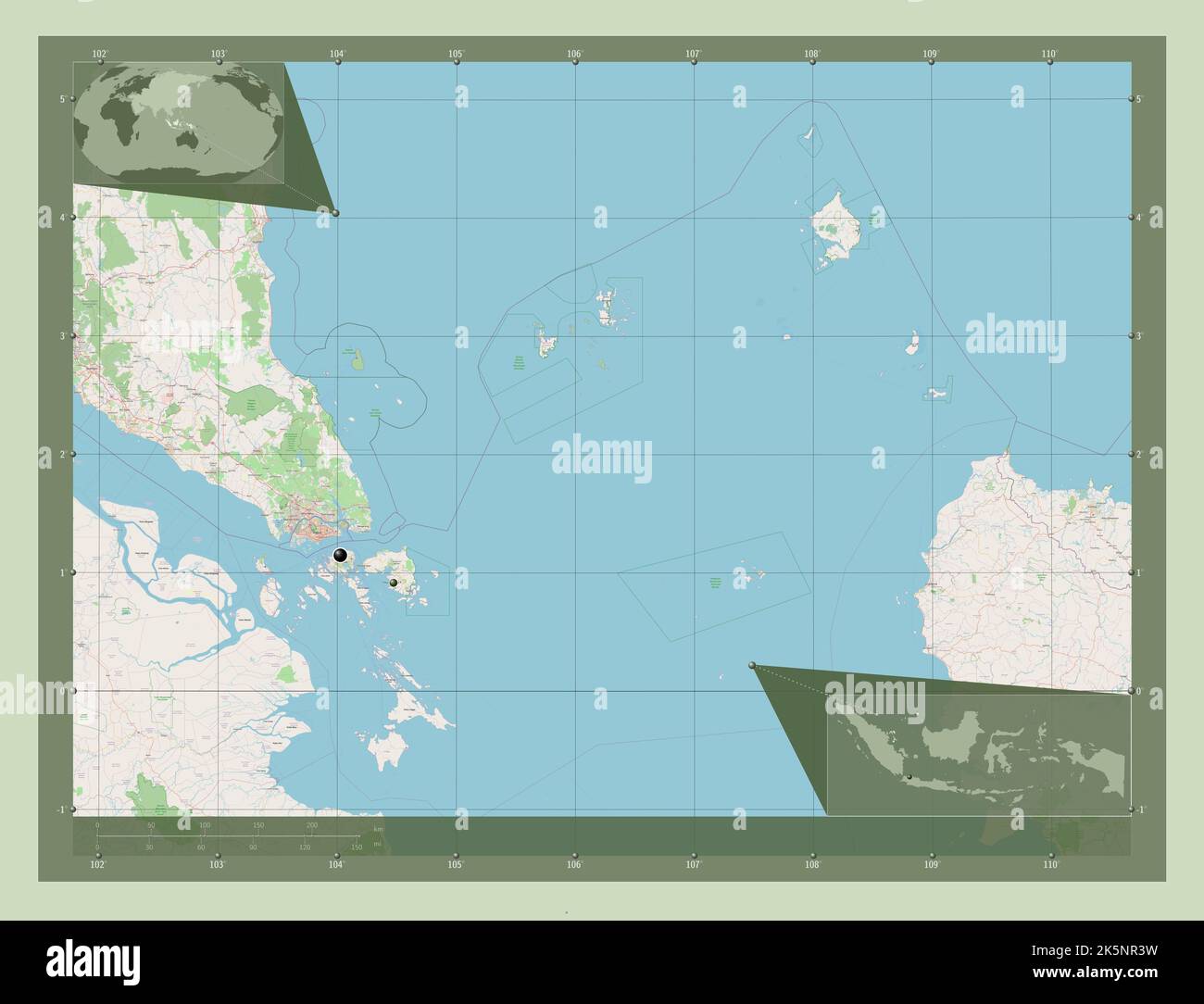 Kepulauan Riau, province of Indonesia. Open Street Map. Locations of ...