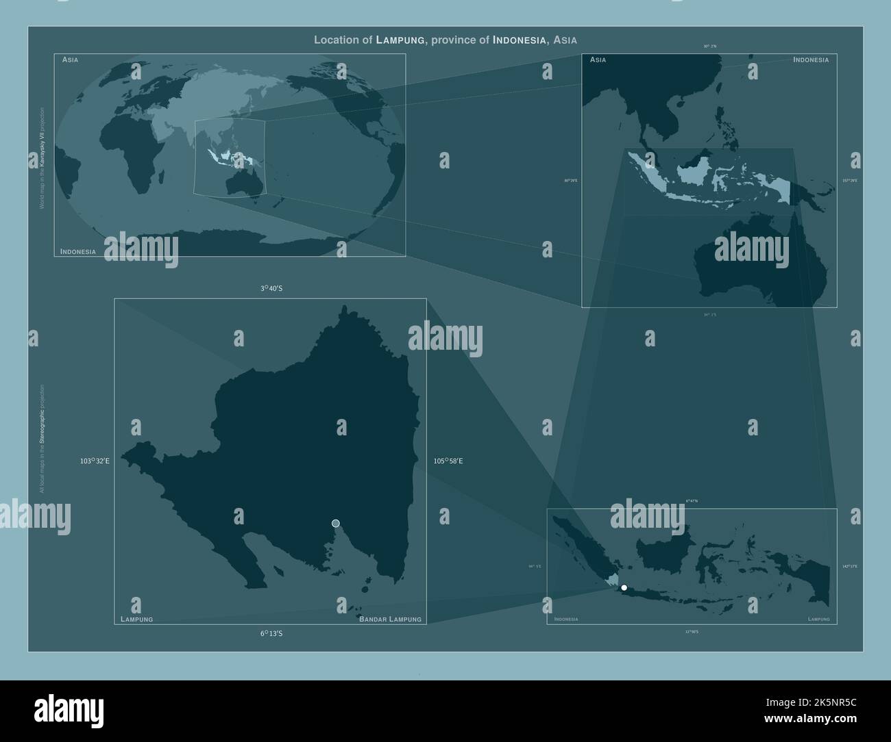 Lampung, province of Indonesia. Diagram showing the location of the ...
