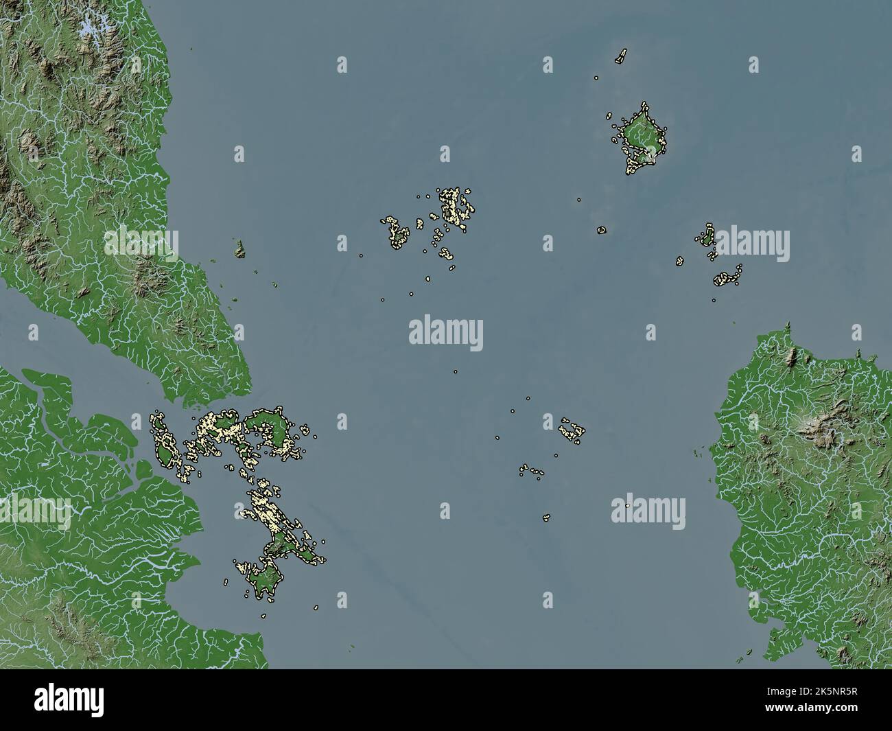 Kepulauan Riau, province of Indonesia. Elevation map colored in wiki ...