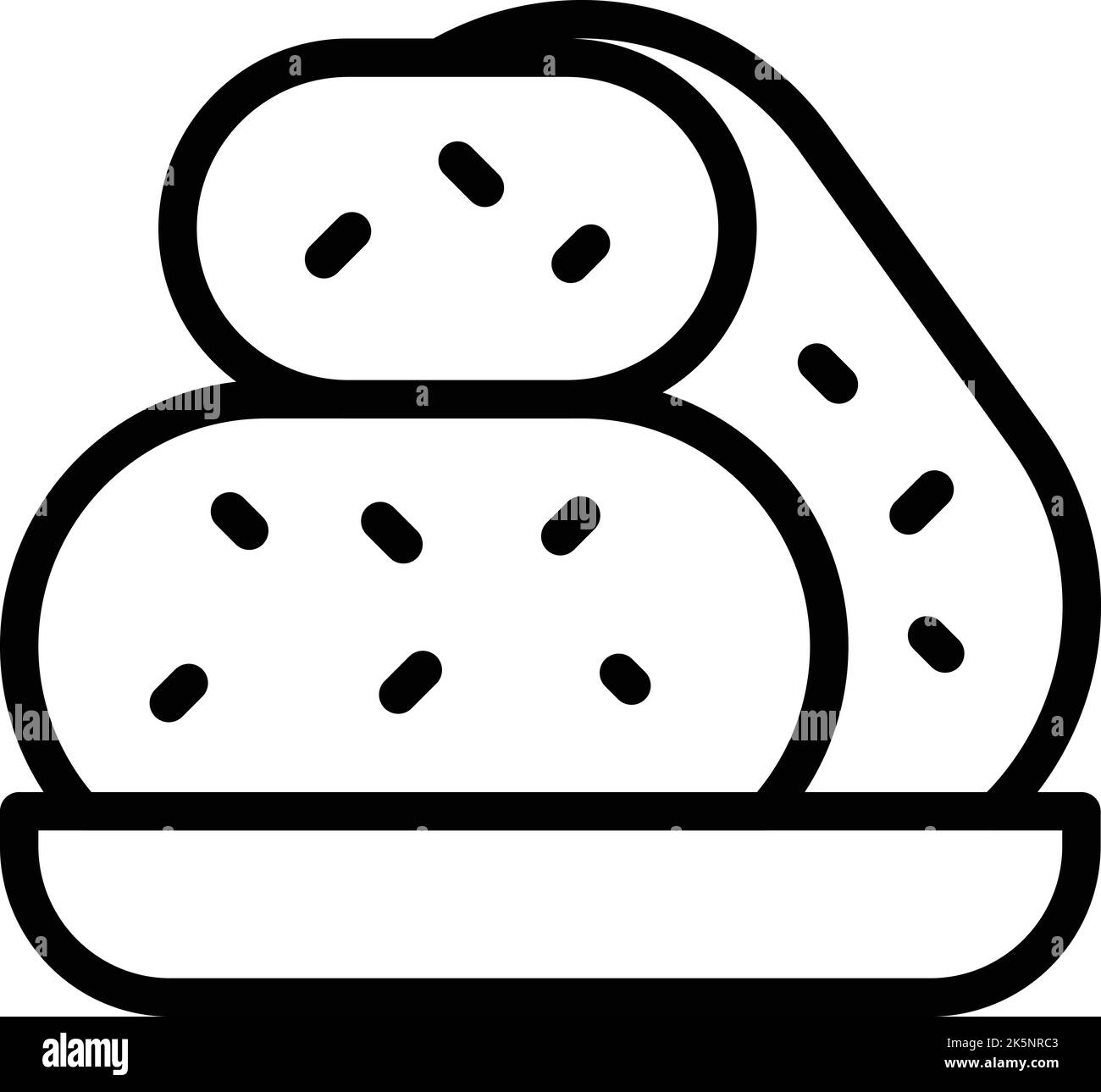 Pork croquette icon outline vector. Dutch potato. Tempura meat Stock ...