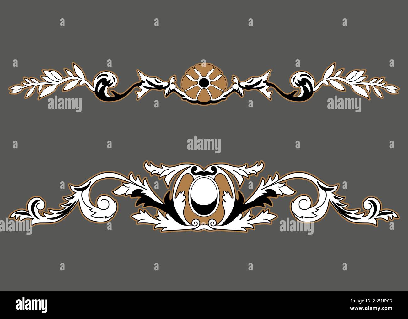 Greek decorative element flower, greek vector shape, stucco decoration ...