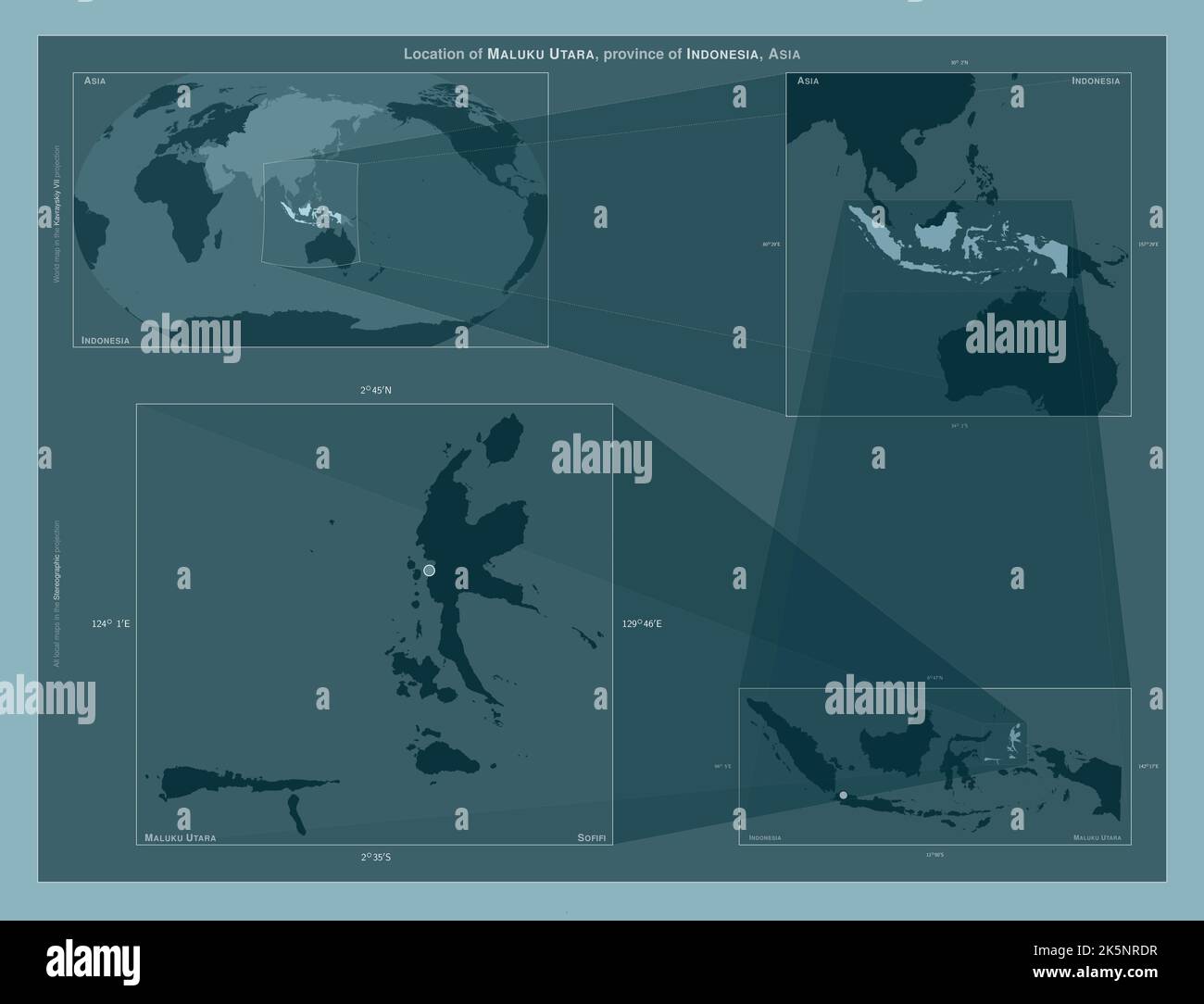 Maluku Utara, province of Indonesia. Diagram showing the location of ...