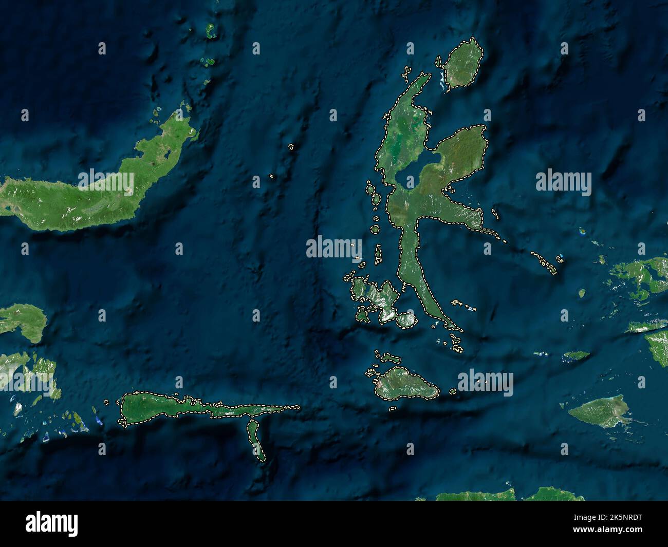 Maluku Utara, province of Indonesia. High resolution satellite map ...