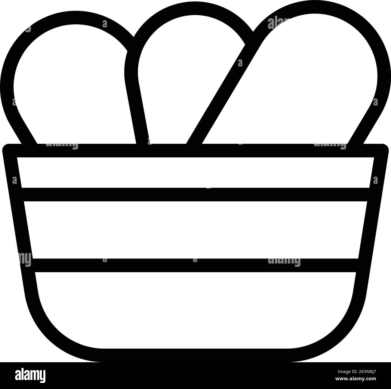 Croquette basket icon outline vector. Dutch potato. Meat pork Stock ...