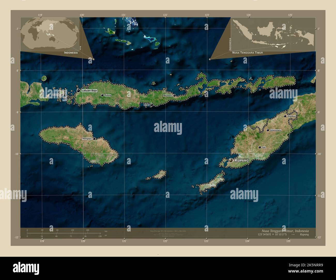 Nusa Tenggara Timur, province of Indonesia. High resolution satellite ...