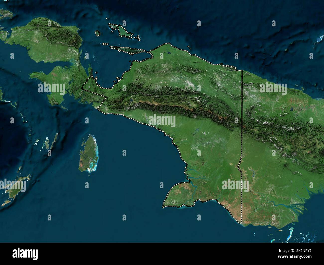 Papua, province of Indonesia. High resolution satellite map Stock Photo ...