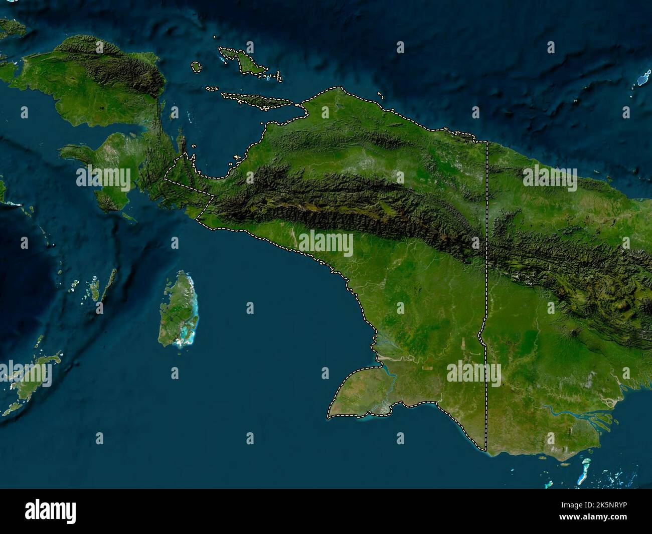 Papua, province of Indonesia. Low resolution satellite map Stock Photo - Alamy