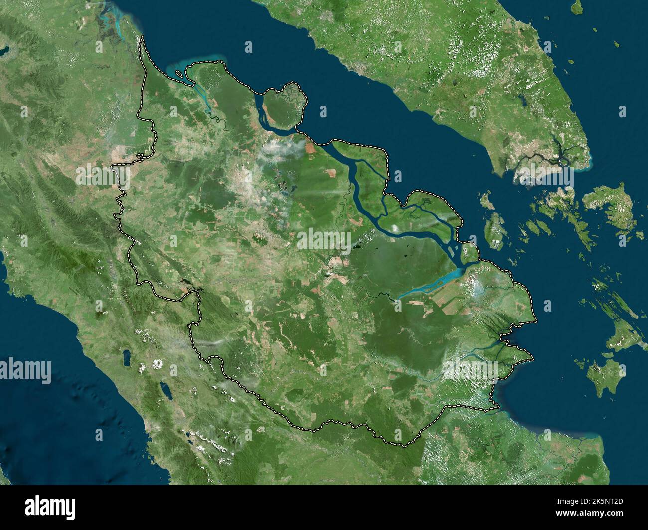 Riau, province of Indonesia. High resolution satellite map Stock Photo ...