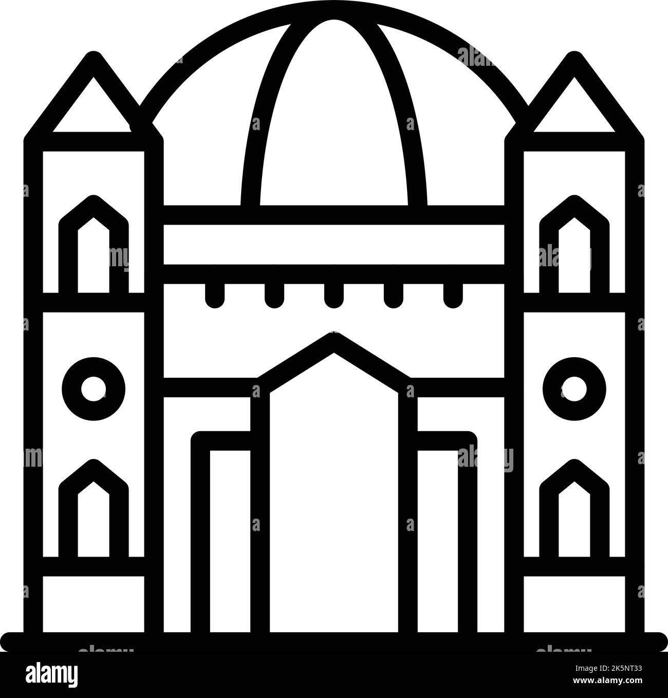 Catholic church icon outline vector. Landmark malta. Emblem country ...