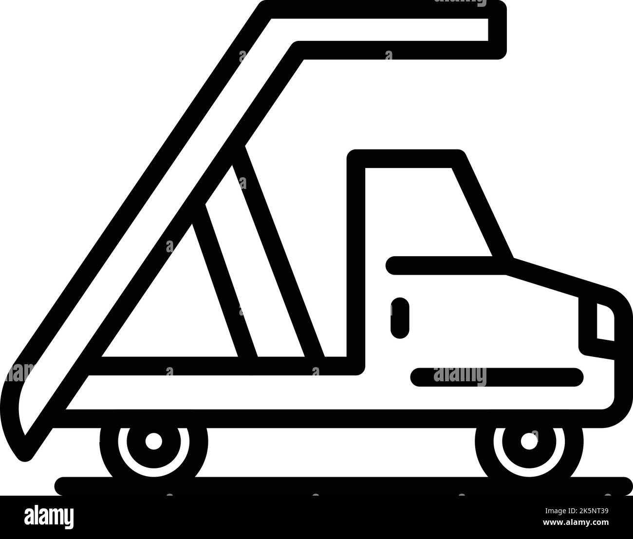 Car airplane stairs icon outline vector. Business flight. Service ...