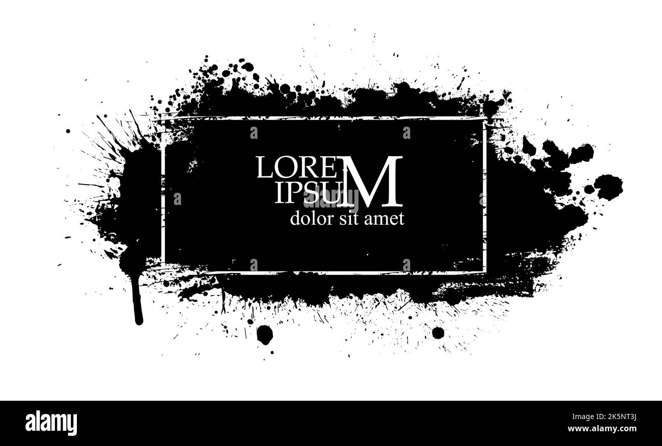 Frame made of black brush strokes. Vector illustration Stock Vector ...