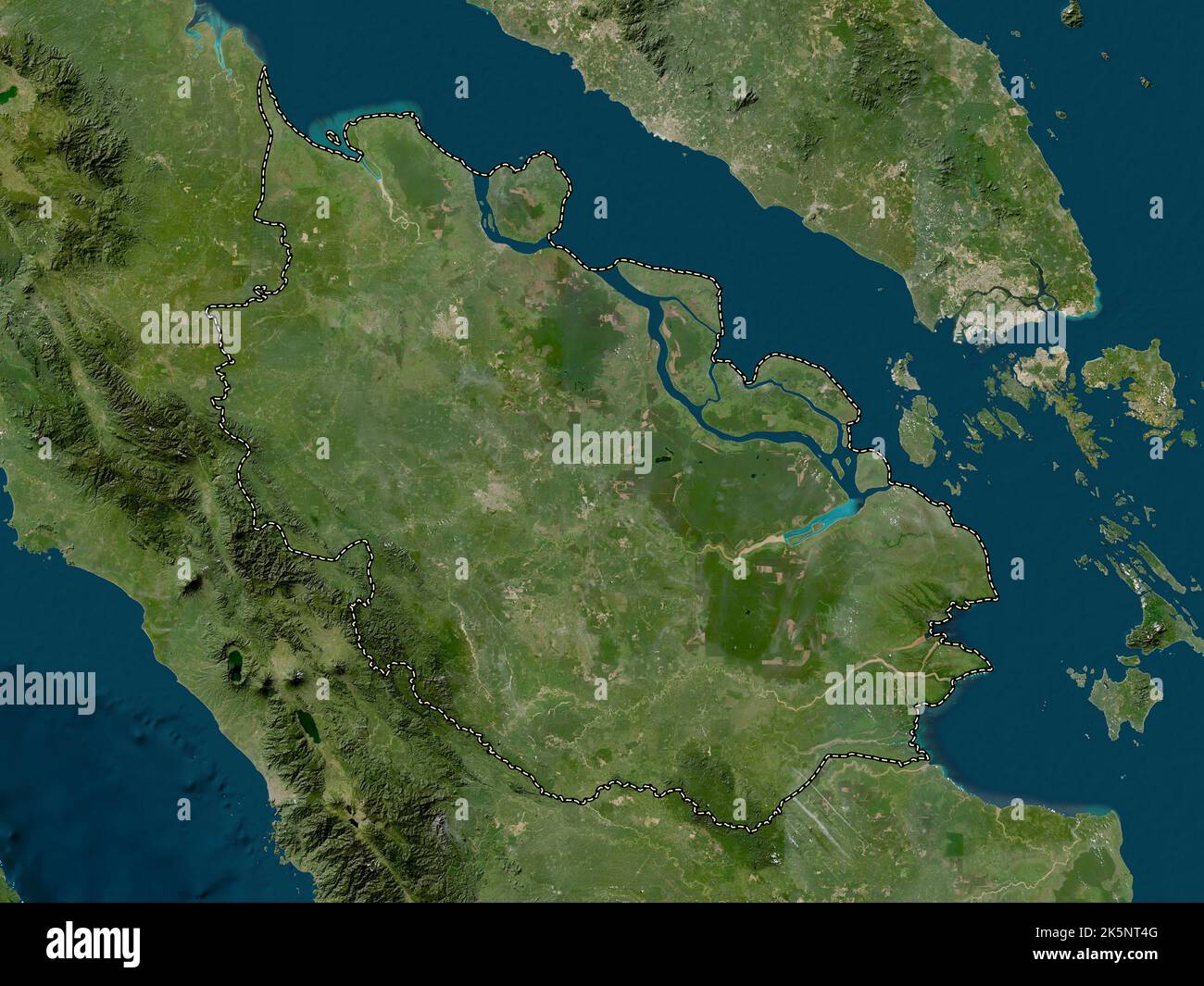 Riau, province of Indonesia. Low resolution satellite map Stock Photo ...